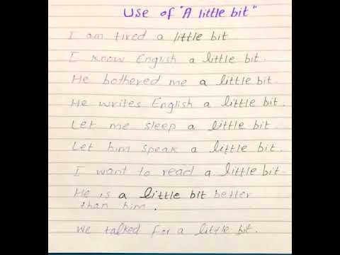Use of “a little bit “ in Urdu/Hindi