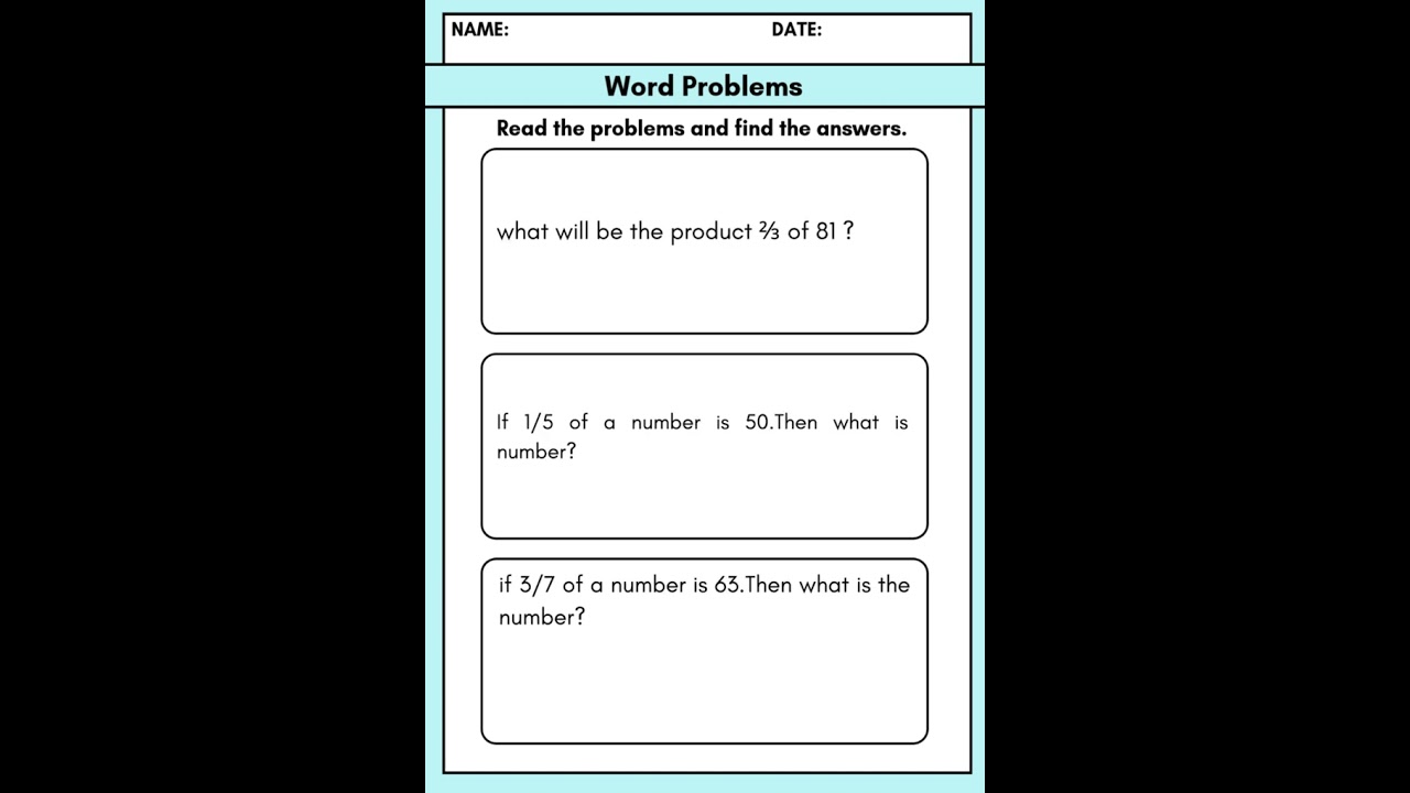 Fun Fraction Worksheets for Class 2 & 3 | Easy Math Practice for Kids