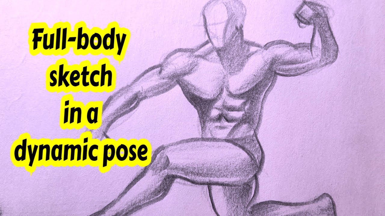 How to Draw Full Body Sketch in a Dynamic Pose |How to Draw a Body For Beginners step by step Lesson