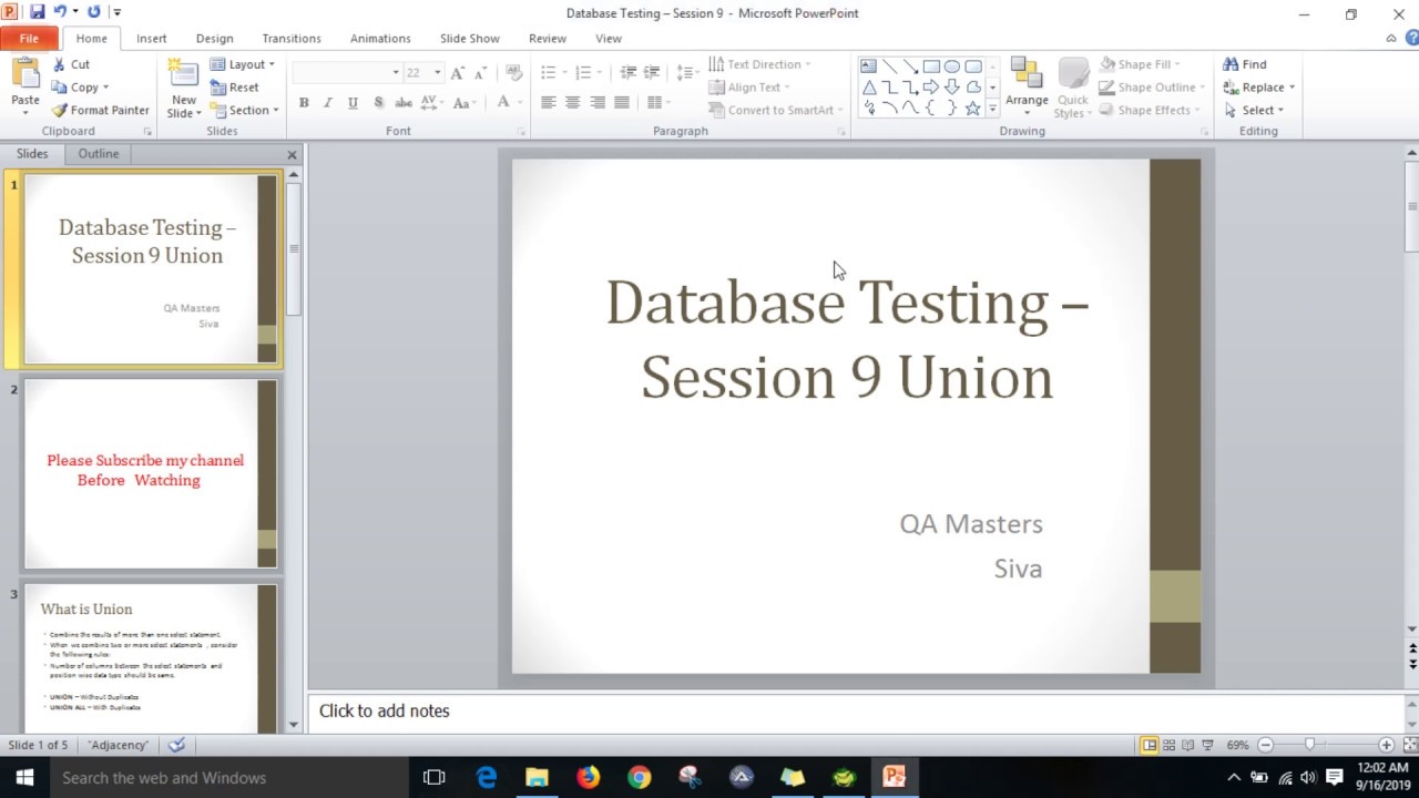 Database Testing  | SQL Tutorial For Beginners– Session 9 Union