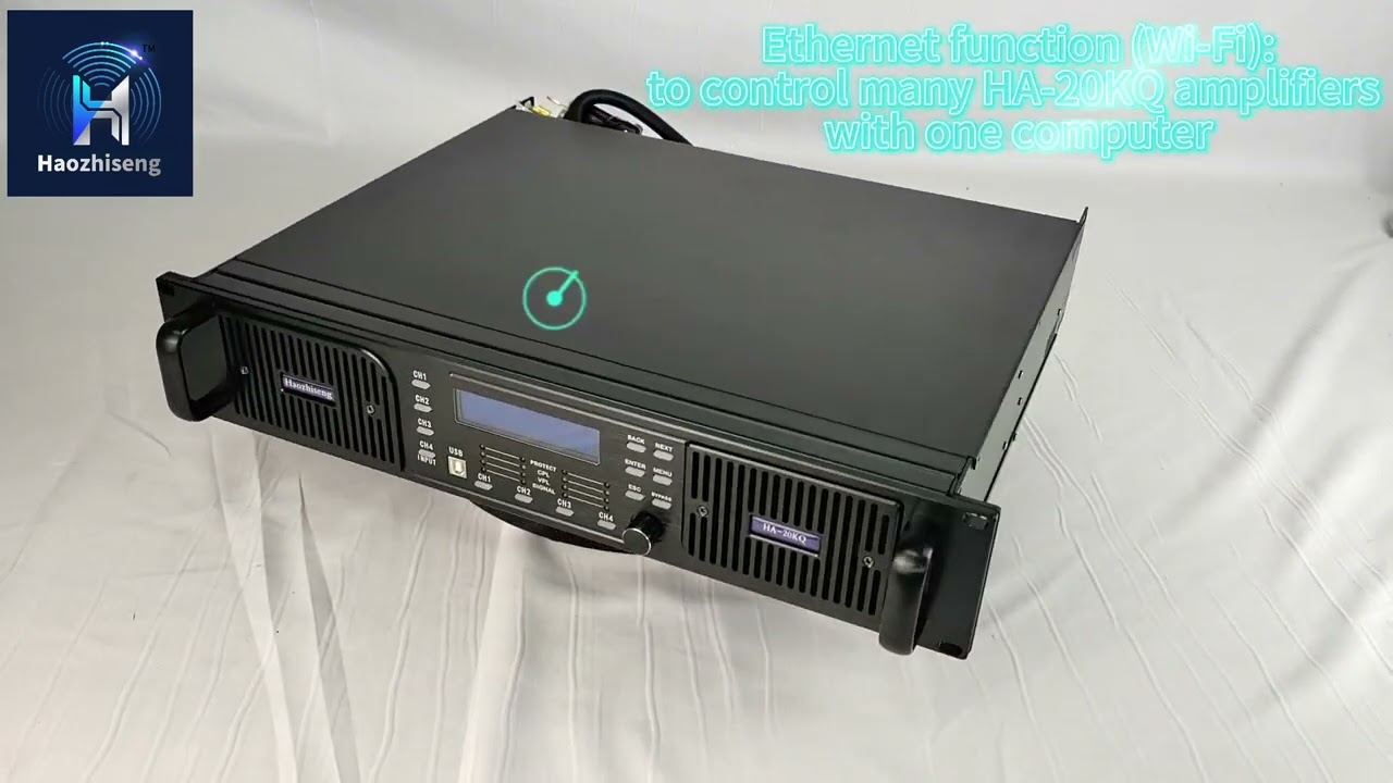 Haozhiseng Audio HA20KQ 4 CH Class D Digital DSP Amplifier 16000W for Subwoofer #poweramplifier #dj