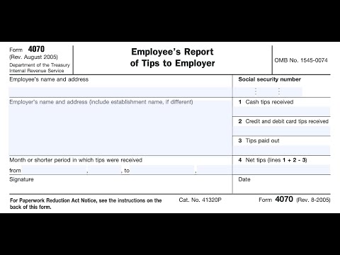IRS Form 4070 walkthrough (Employee's Report of Tips to Employer)