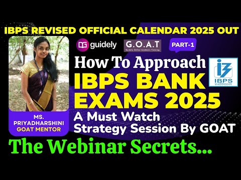 How To Prepare According to IBPS Revised Calendar 2025? | The GOAT Webinar Secrets #ibpsnotification