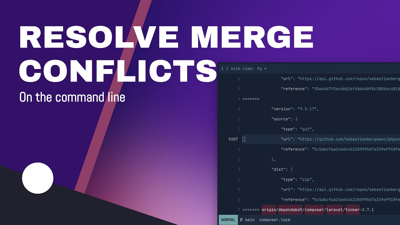 Resolving merge conflicts on the command line