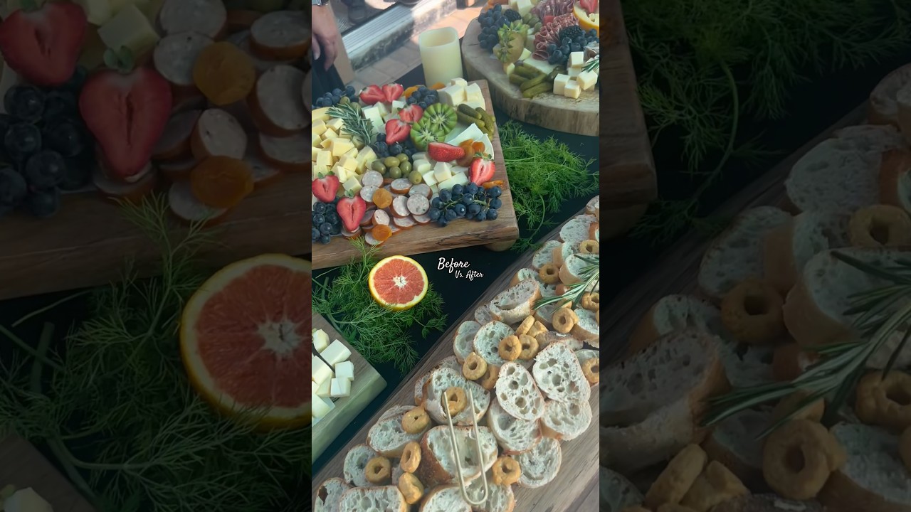 Before vs. After 100 people picked at this grazing table #graze #grazingtable #beforeandafter #food