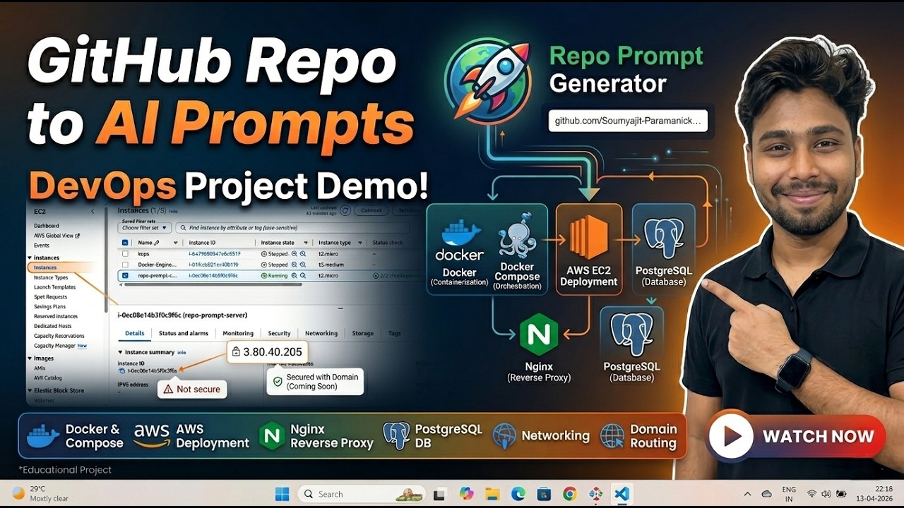 Convert GitHub Repo to AI Prompts | DevOps Project using Docker, AWS & Nginx
