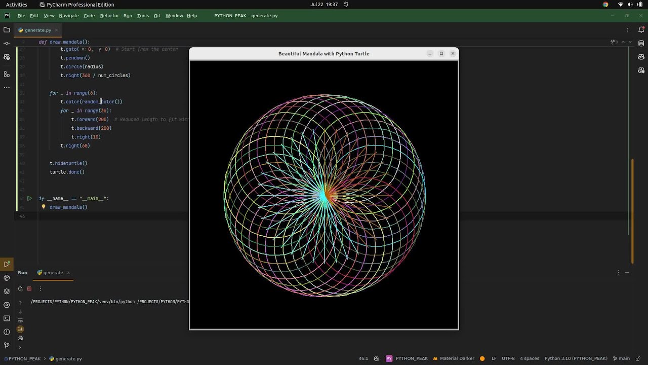 How to draw a mandala with python? how to draw a beautiful mandala with python turtle