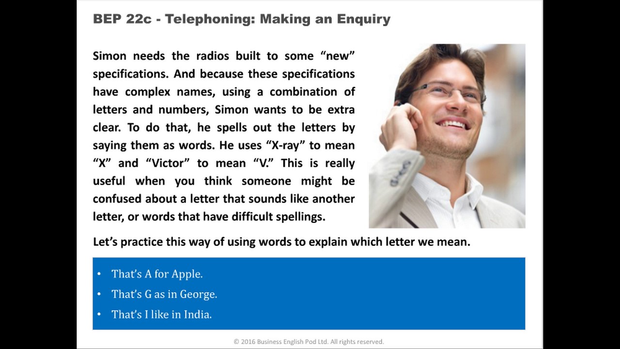 Telephoning: Make An Enquiry