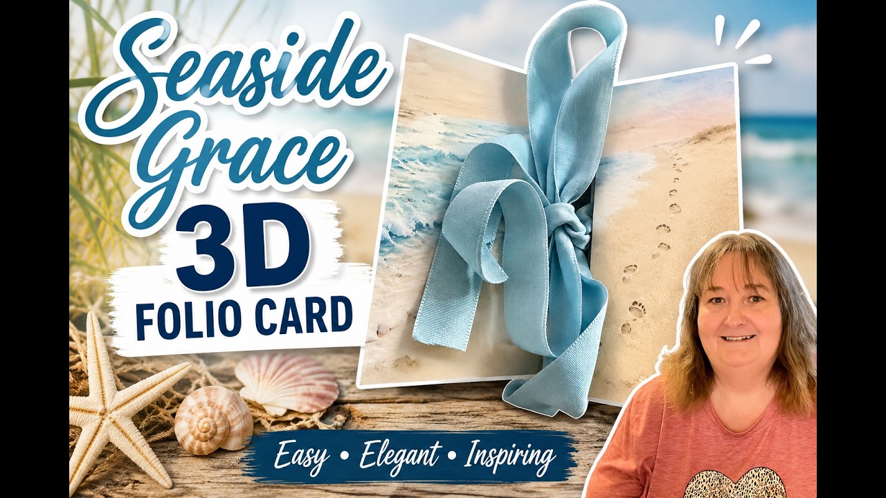 Seaside Grace 3D Folio Card 🌊 Faith-Inspired Printable Craft ✨
