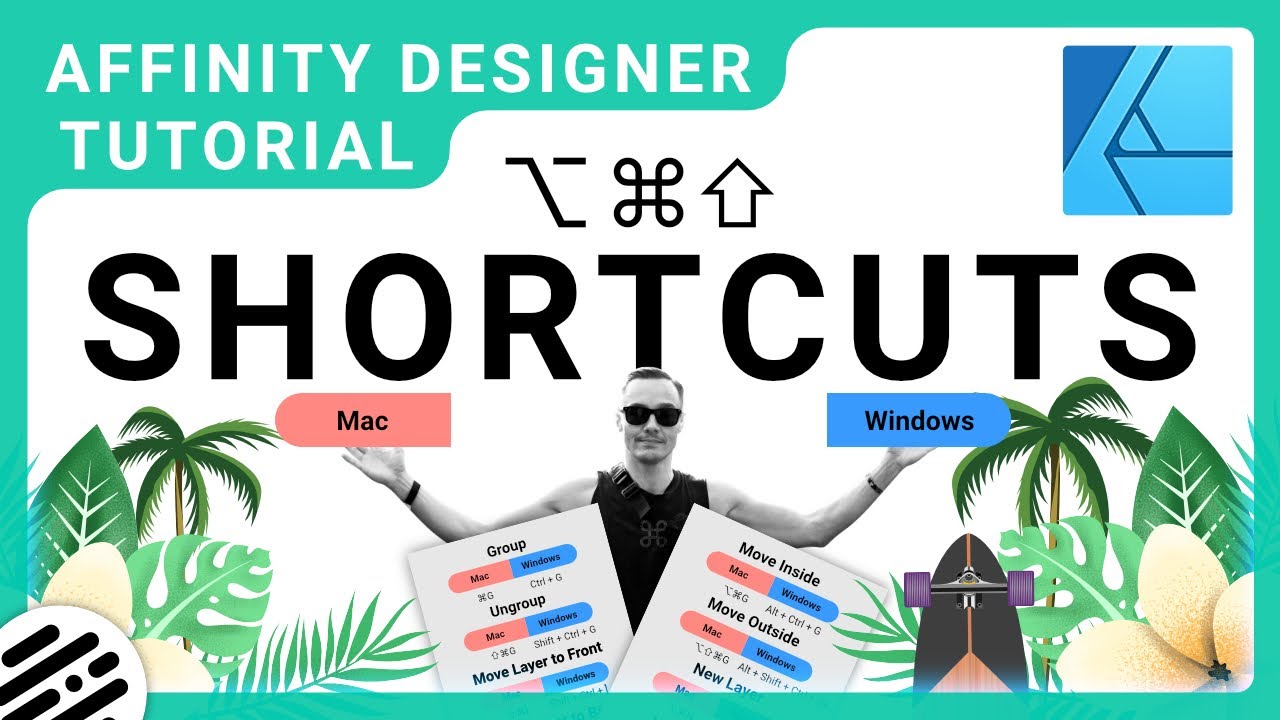 Affinity Designer Shortcuts for Mac & PC Windows - Tutorial