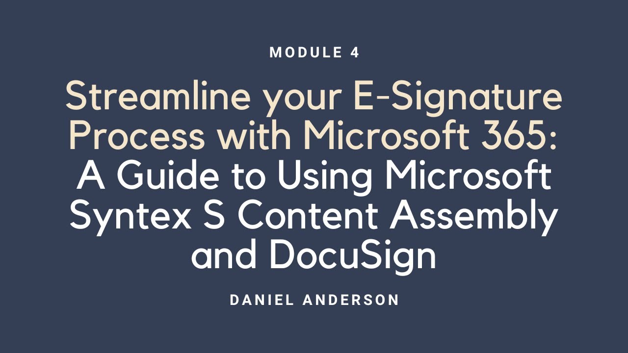 Use Microsoft Syntex Content Assembly With Docusign Power A