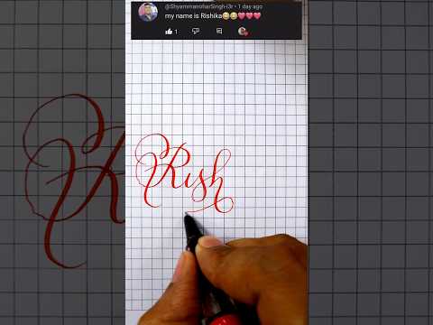 Writing 'Rishika' in Modern Calligraphy | Beautiful Pen Art Tutorial #shorts