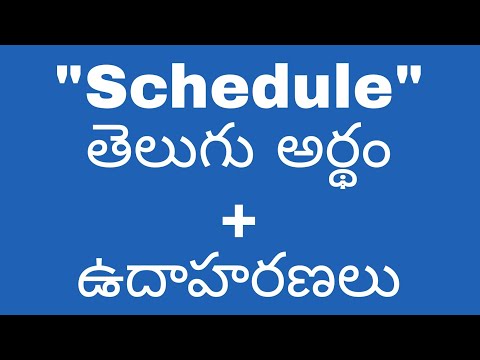 Schedule meaning in telugu with examples | Schedule తెలుగు లో అర్థం @meaningintelugu