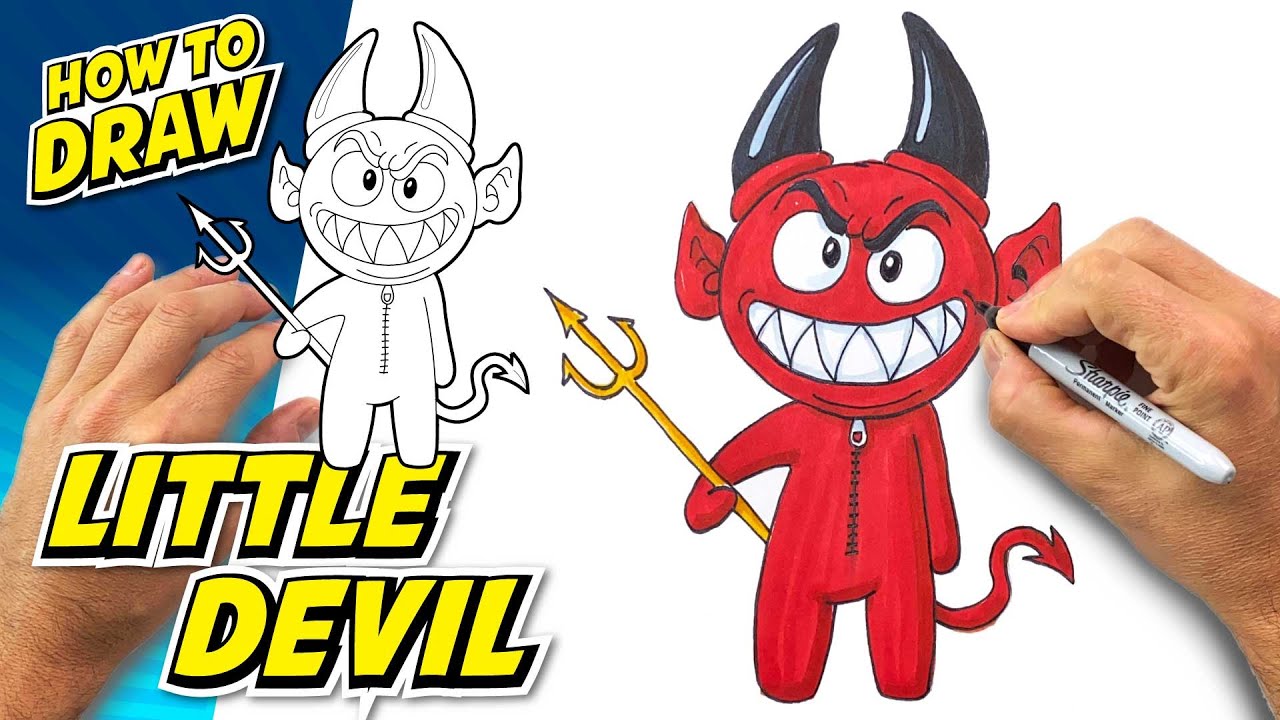 How to Draw a LITTLE DEVIL | Easy Beginner Steps