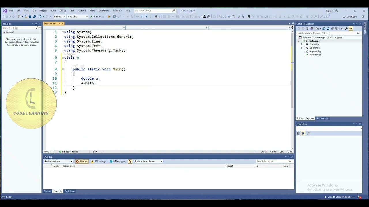 C# | Math 'Tanh()' | CodeLearning