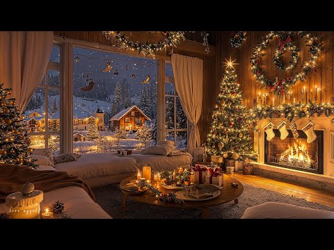 Beautiful Snowy Christmas Ambience πInstrumental Christmas Music π²π Christmas Ambience 2025