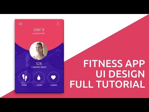 UI Design Tutorial || Fitness App || Photoshop