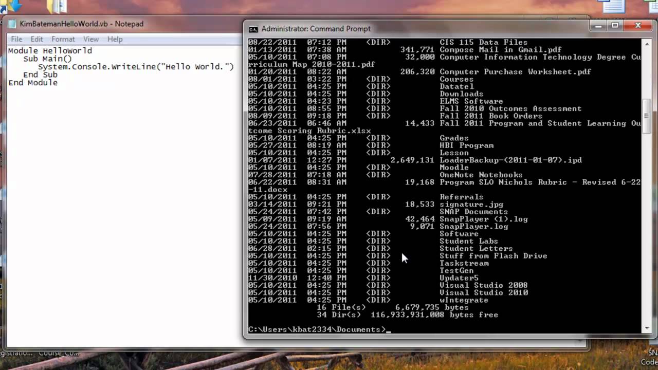 Compiling and Running VB Code