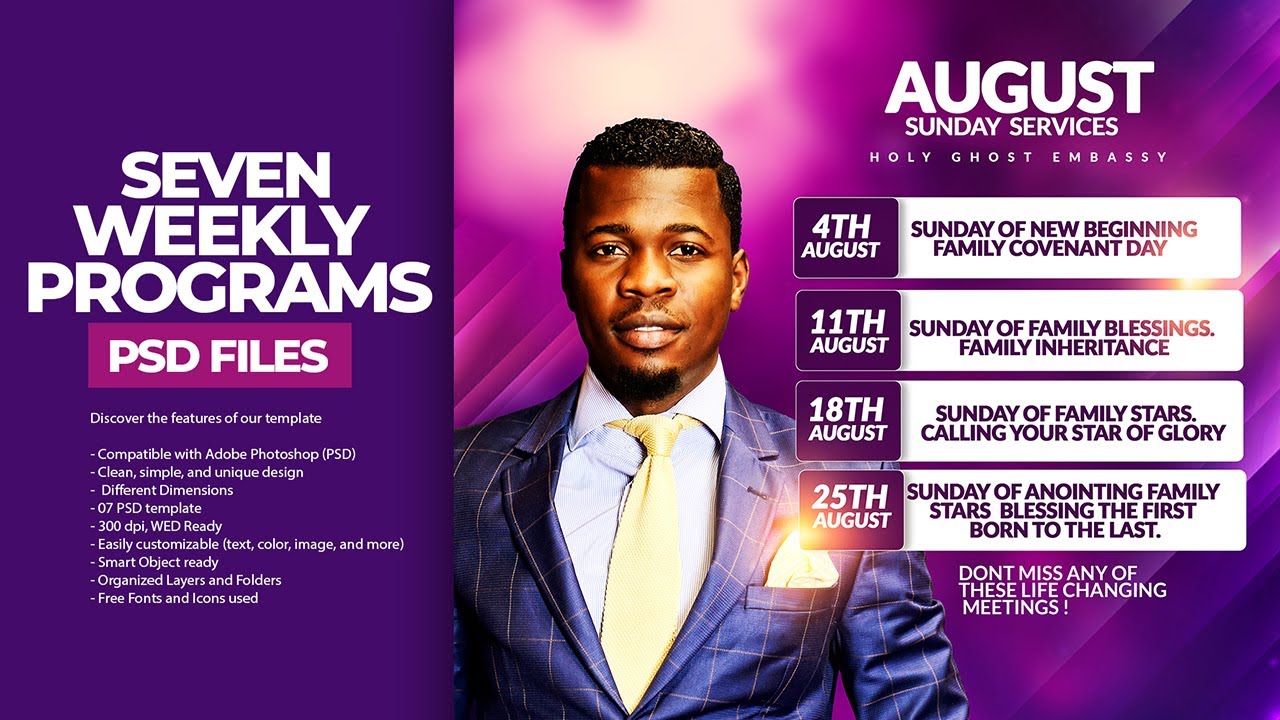 Editable Church Service Program Templates