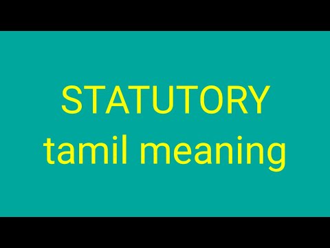 STATUTORY tamil meaning/sasikumar