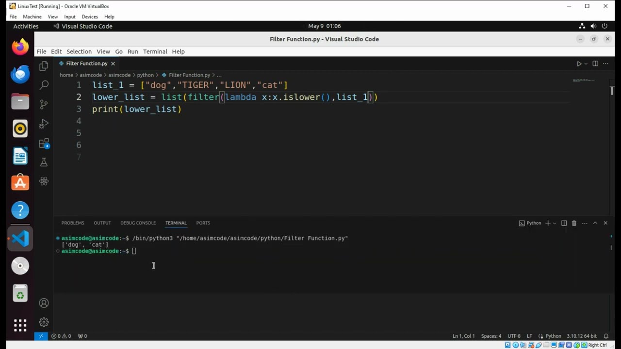 filter function with lambda function in Python