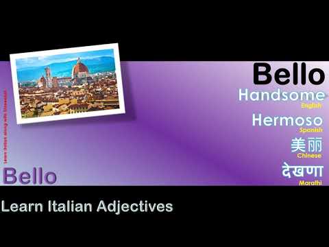 Bello - How to Pronounce Bello in Italian with English meaning as Handsome?
