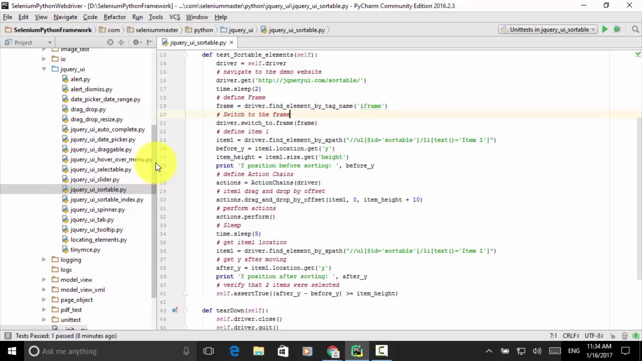Lesson 15   Python Webdriver jQuery UI Sortable