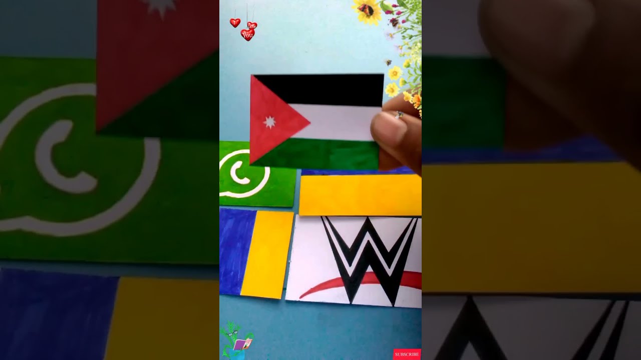 beautiful Jordan flag 🇯🇴 drawing | easy drawing #jordan #ikramarttricks #shorts