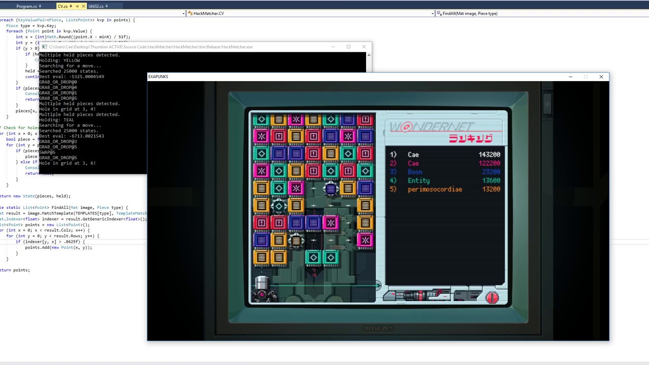 GitHub - thquinn/HackMatcher: An AI player for the EXAPUNKS minigame "HACK*MATCH"