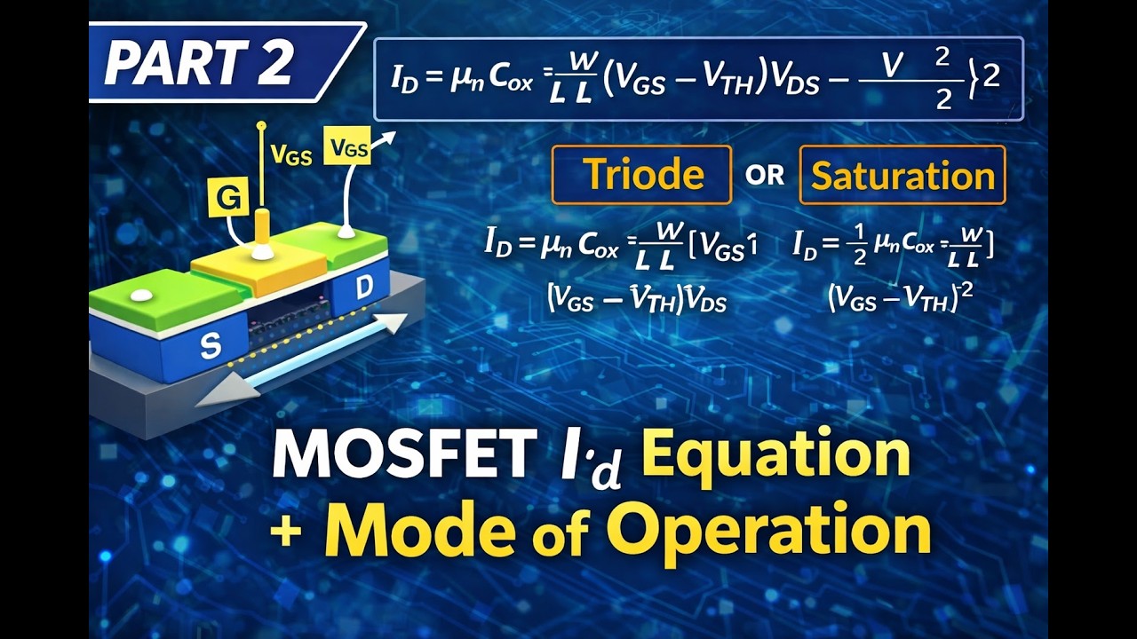 MOSFETs (Part 2): Deriving the drain current ID  Equation + Triode & Saturation Modes