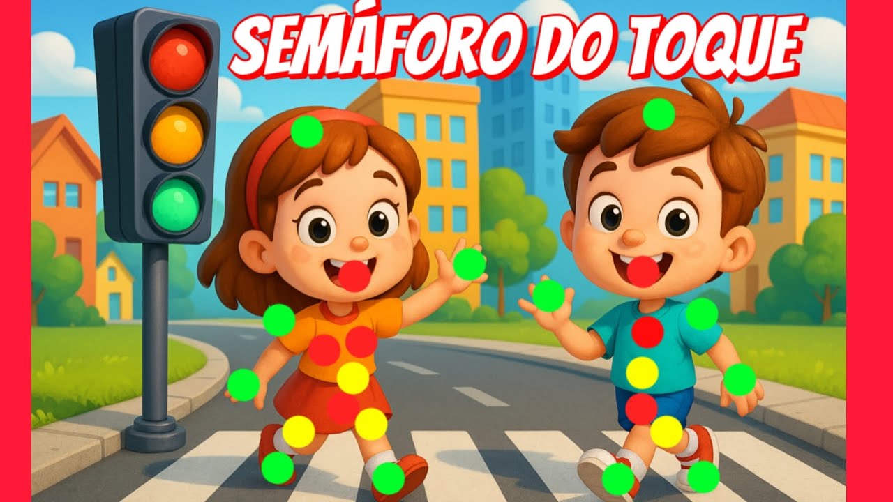 Desenho infantil Semáforo do Toque 🚦Música Infantil 🚥 Um Jeito Divertido de Ensinar Segurança ⚠️