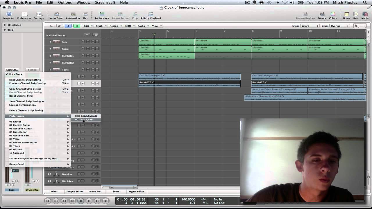 Logic Pro 9 Tutorial - Saving Channel Strips as Performances