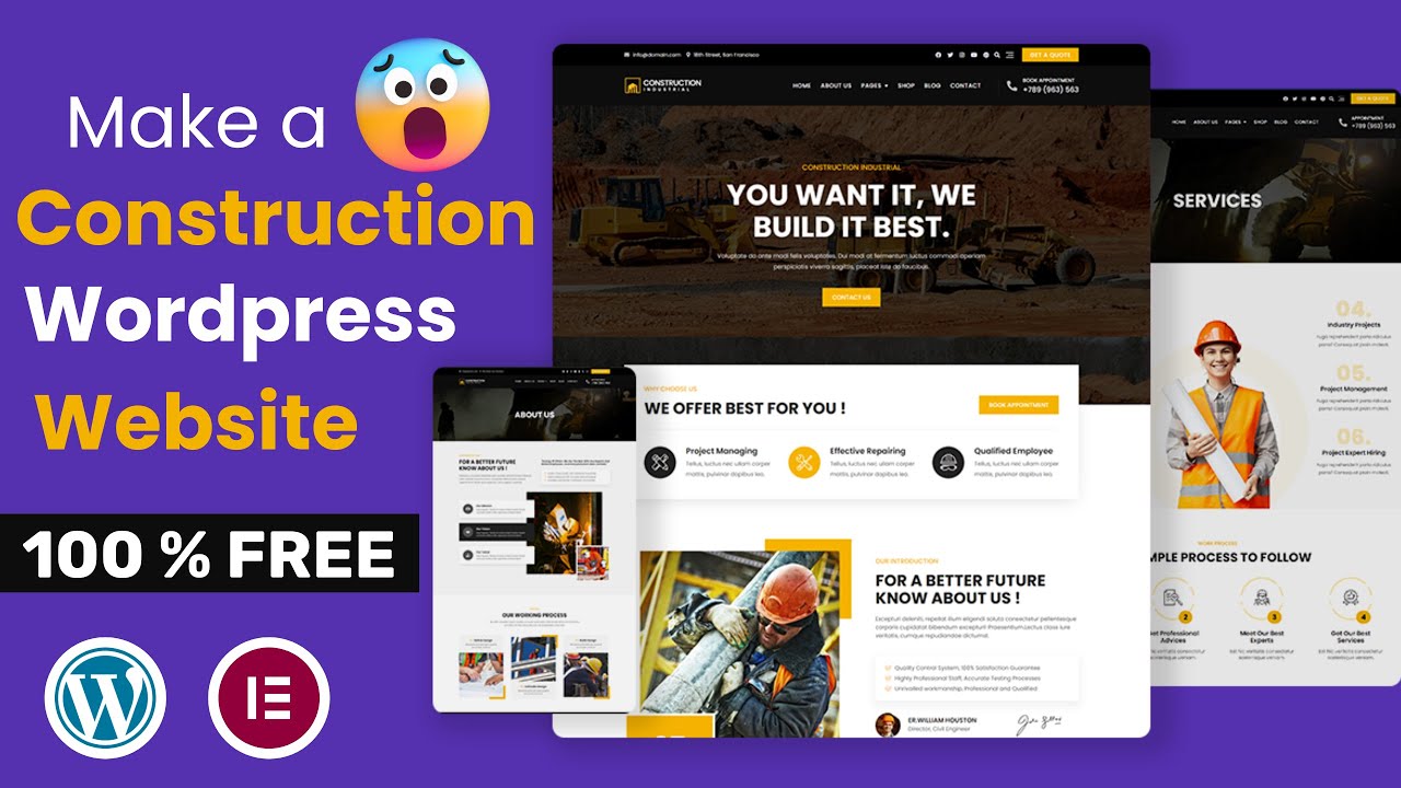 Build a FREE Construction Website in WordPress – Step by Step (2025) 🚧 $0 Budget, Pro Results
