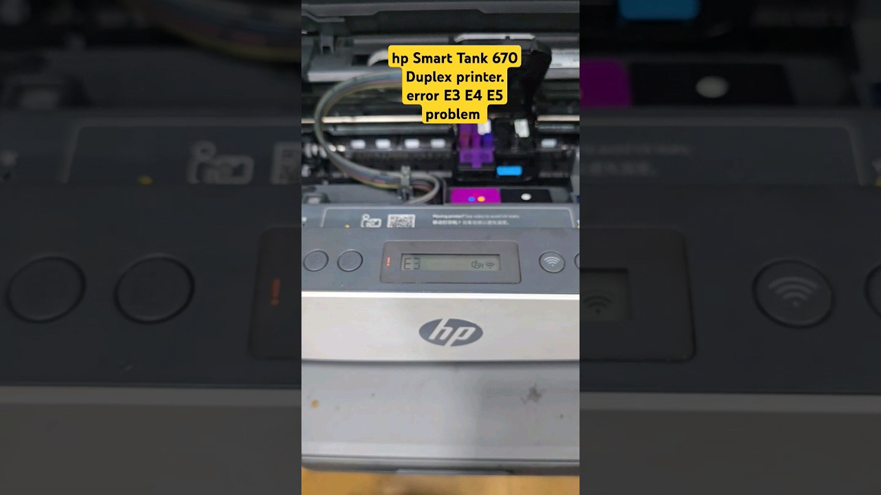 hp Smart Tank 670 Duplex printer error E3 E4 E5 problem  All-in One Color printer