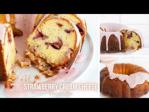 How to make a Strawberry Cream Cheese Pound Cake -- iambaker.net