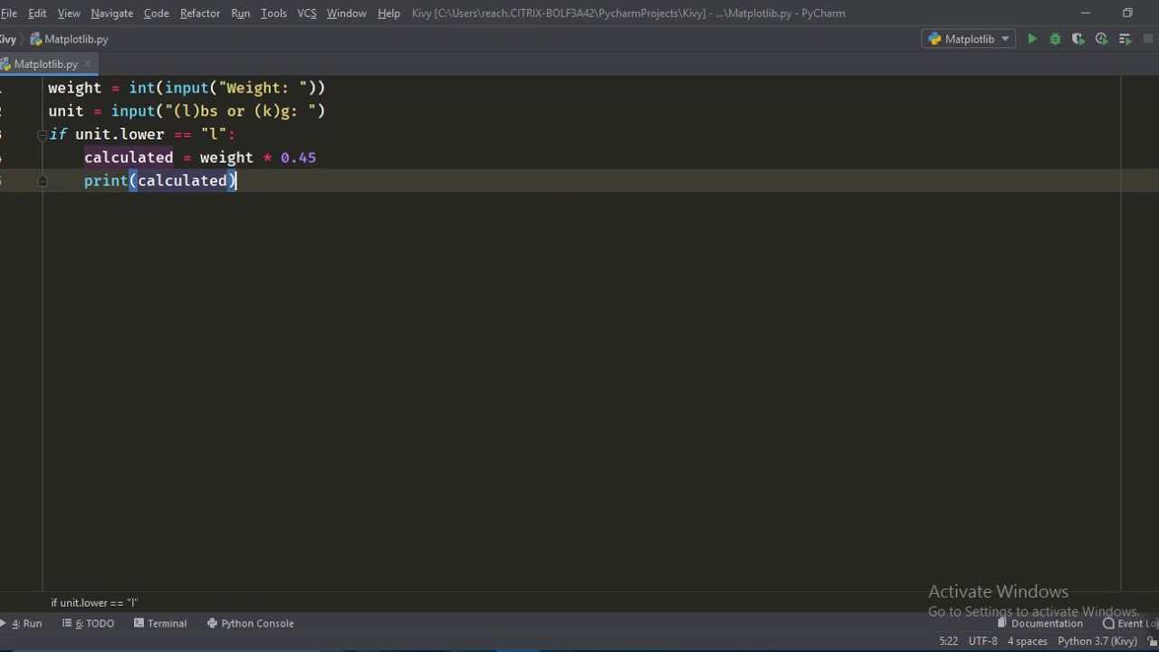 How to make weight converter using python(Program shown)