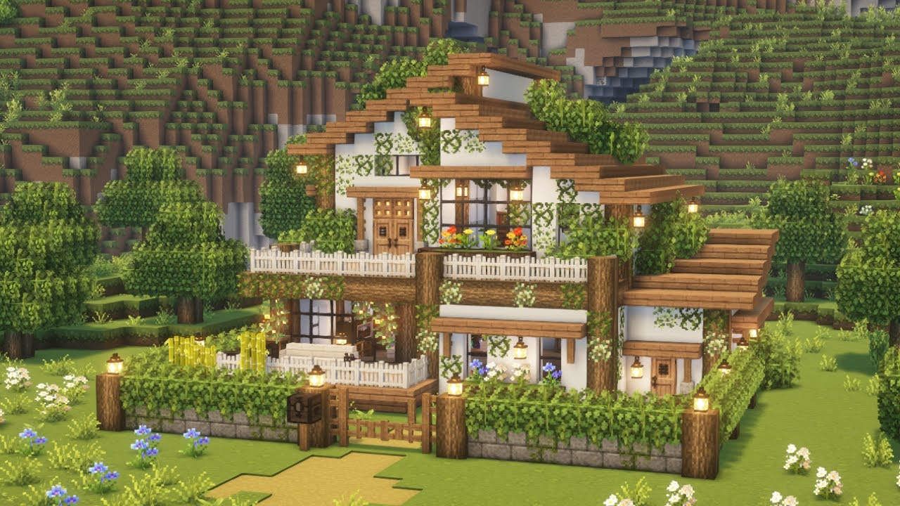 [Minecraft] 🌲🌿 Aesthetic Cottagecore House Tutorial / Mizuno's 16 Craft Resource Pack ...