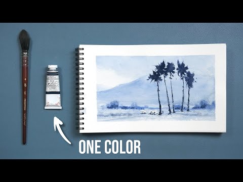 How to Use 1 Color to Create Awesome Paintings - Monochrome Painting Technique