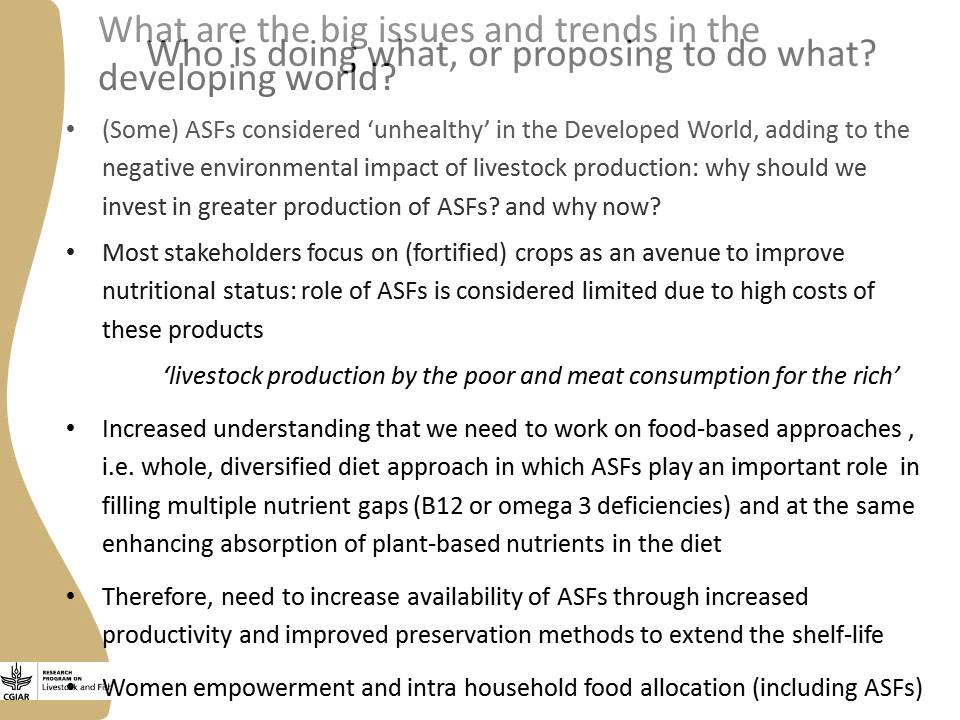 Animal source foods and human nutrition