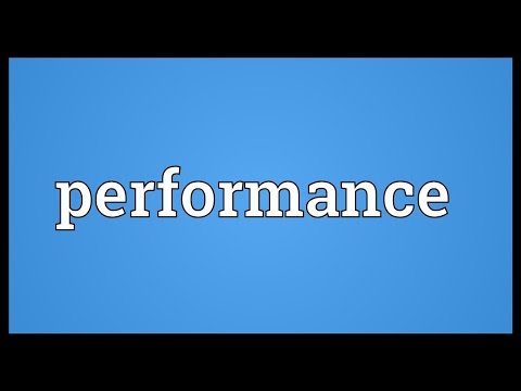 Performance Meaning