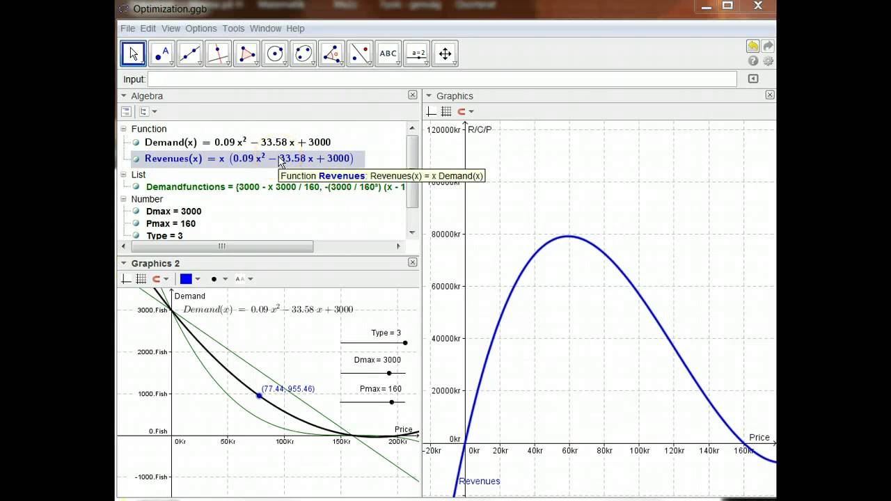 Optimization i GeoGebra
