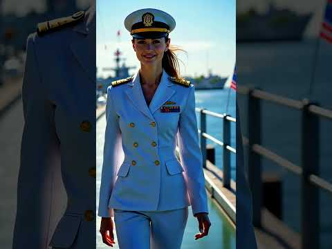 Glamorous Ukrainian Navy Officer in AI Realistic Scenes | #Ukraine #NavyShorts #airealistic #shorts