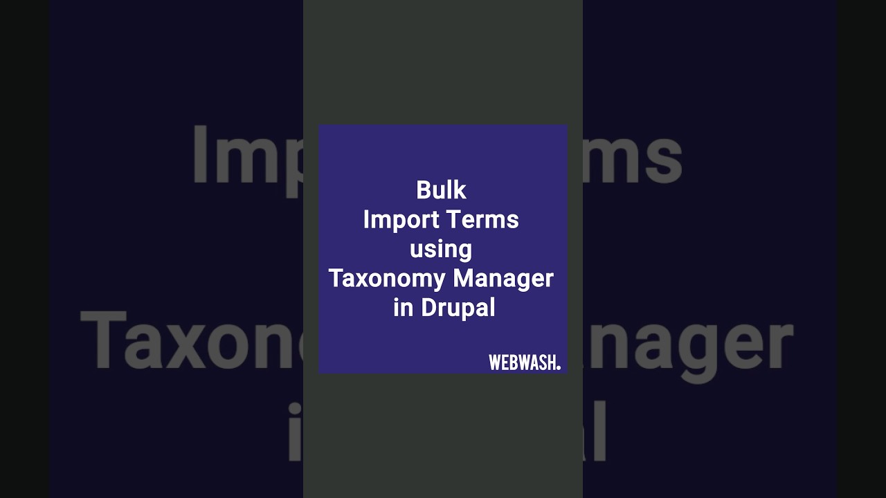 Bulk Import Terms using Taxonomy Manager in Drupal