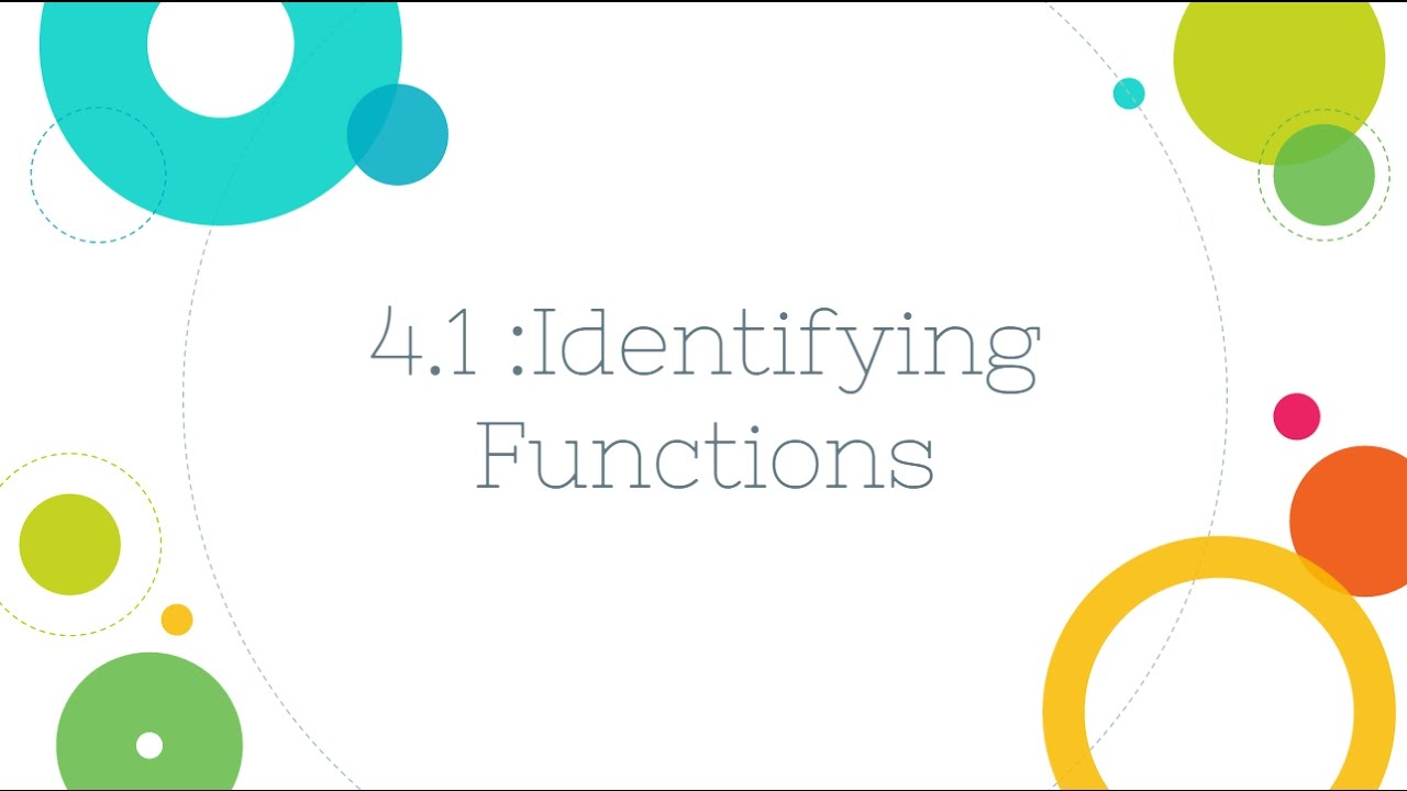 4.1 - Identifying Functions