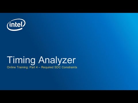Timing Analyzer: Required SDC Constraints