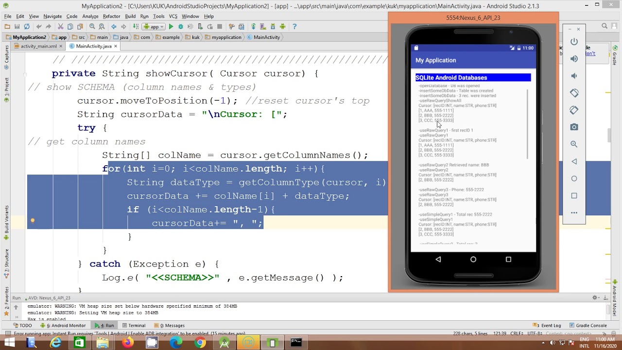 Database Operation(Using Sqlite) in Android- Practical