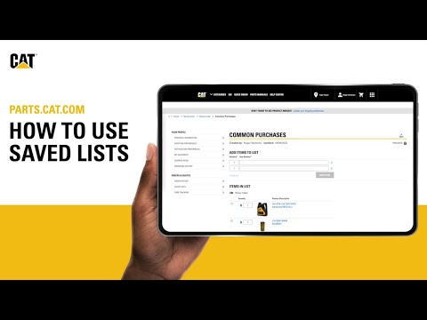 How to use Saved Lists | Parts.cat.com