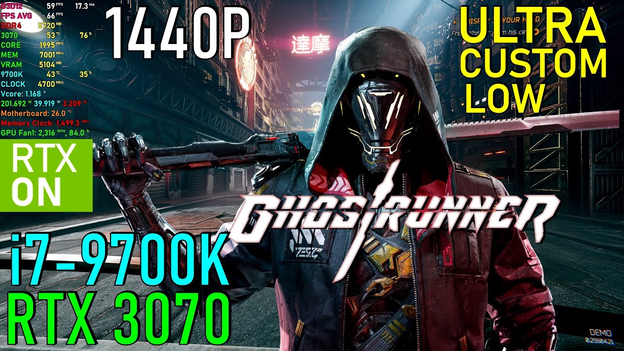Ghostrunner (DXR) RTX 3070 & 9700K 4.7GHz - Max Settings 1440P