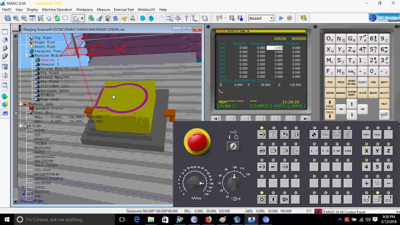 cutter compensation right using G42!! how to give cutter compensation in CNC simulation Programm!!