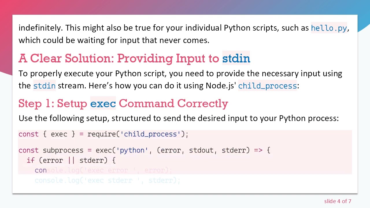 Solving the Issue of Executing Python with Node.js exec Command
